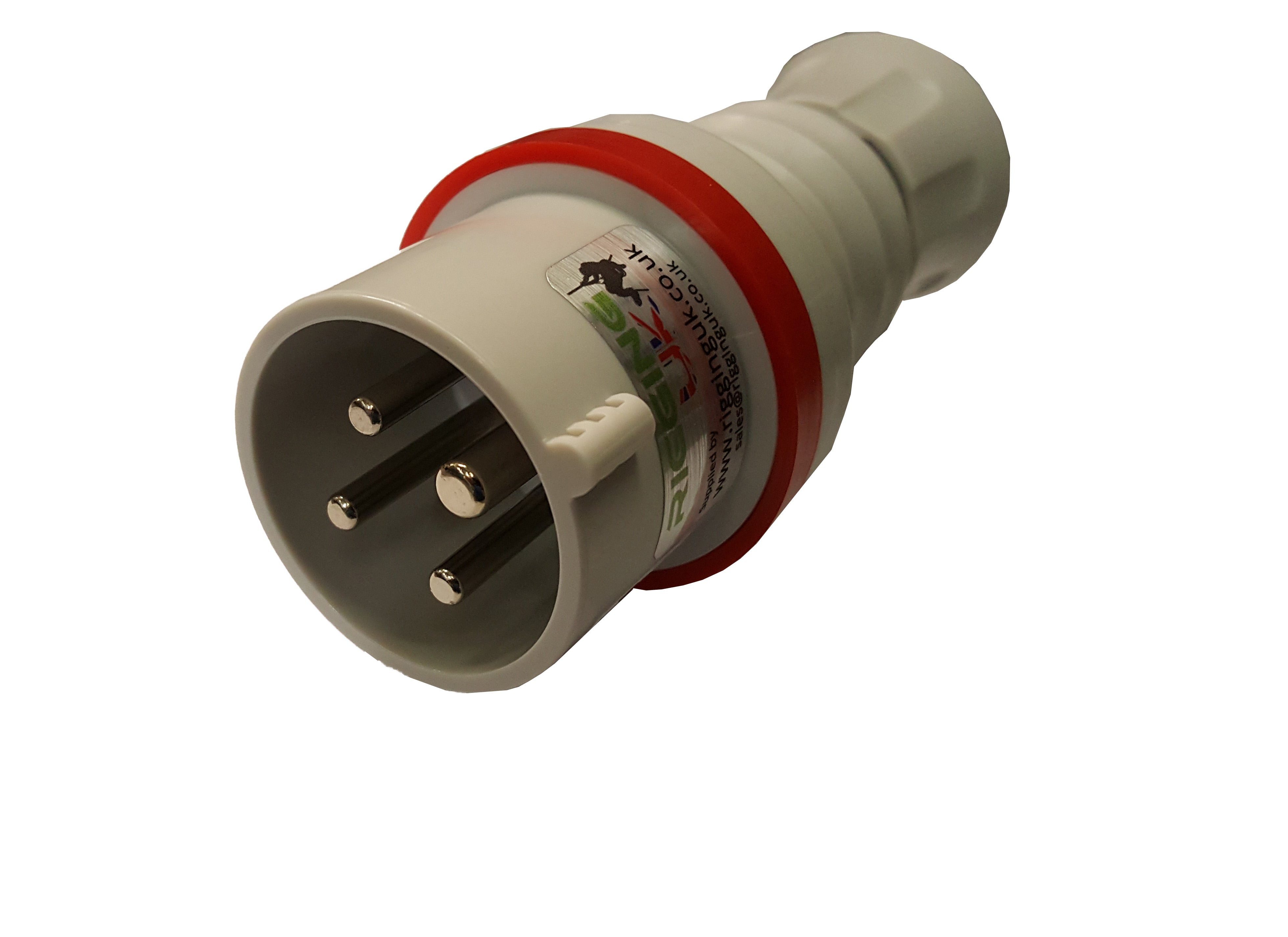 Red Male 16A 4 Pin Plug 400V